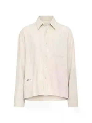 SONG FOR THE MUTE Pinstripe-pattern Cropped Shirt - Neutrals
