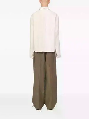 SONG FOR THE MUTE Pinstripe-pattern Cropped Shirt