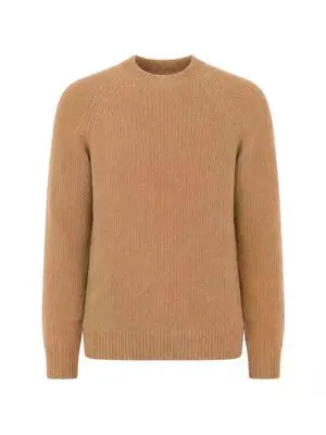 LANEUS Ribbed-knit Boxy-fit Sweater - Brown