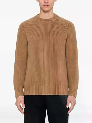 LANEUS Ribbed-knit Boxy-fit Sweater