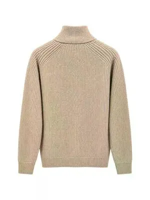 THE PULL Ribbed-knit Zip-up Sweater