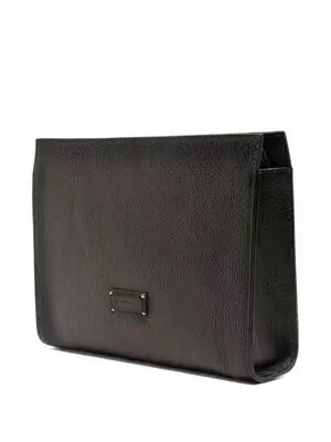 ALBERTO LUTI Grained Leather Clutch Bag
