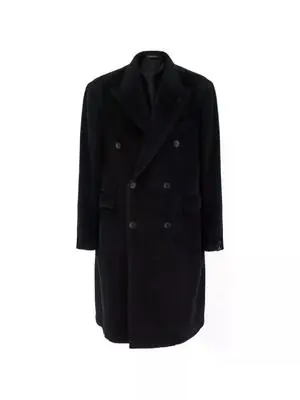 Tagliatore Double-breasted Peak-lapels Coat - Black