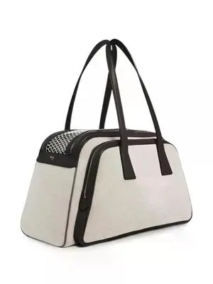AVITEUR Leather-trim Canvas Pet Carrier