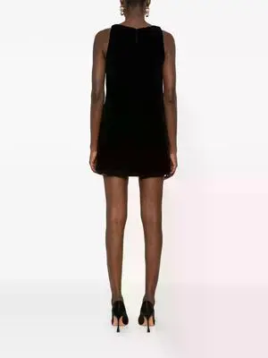 Brandon Maxwell Sable Mantle-back Mini Dress