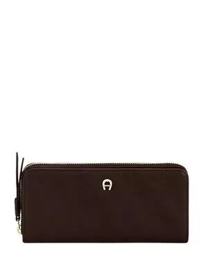 AIGNER Paola Logo-plaque Leather Wallet - Brown