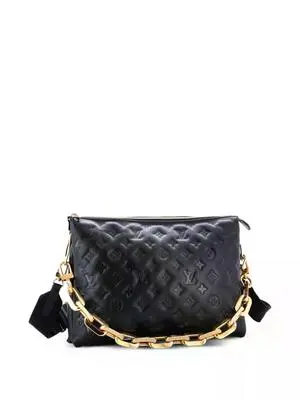 LOUIS VUITTON Coussin Bag Monogram Embossed Lambskin Mm Crossbody Bag - Black