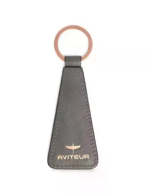 AVITEUR Cannage Leather Keyring - Grey