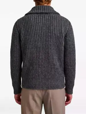 ROBERTO COLLINA Ribbed-knit Zip-up Sweater