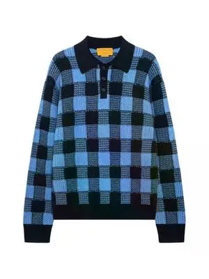 Guest In Residence Checker Allday Polo-collar Sweater