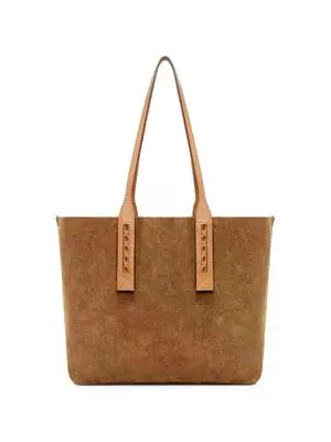 AVITEUR Easy Woven-handle Suede Tote Bag