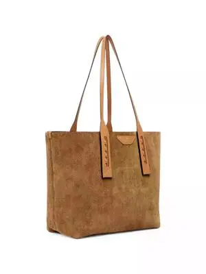AVITEUR Easy Woven-handle Suede Tote Bag