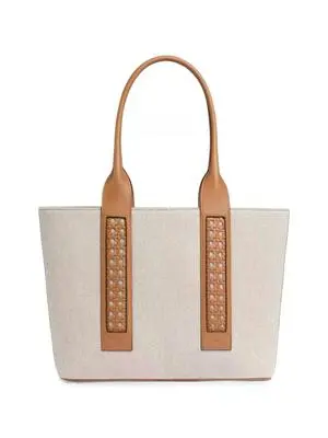 AVITEUR Cannage-weave Canvas Tote Bag