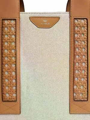 AVITEUR Cannage-weave Canvas Tote Bag