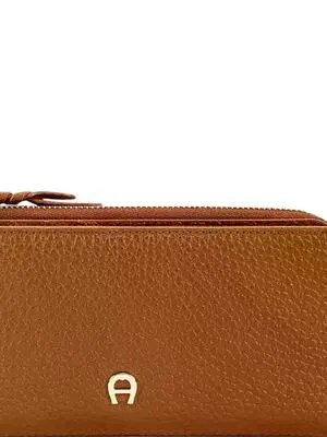 AIGNER Carré Logo-plaque Pebbled Wallet