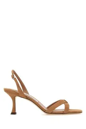 JIMMY CHOO Jimmy Choo Biscuit Suede Elsy 70 7 Cm Heeled Sandals Camel
