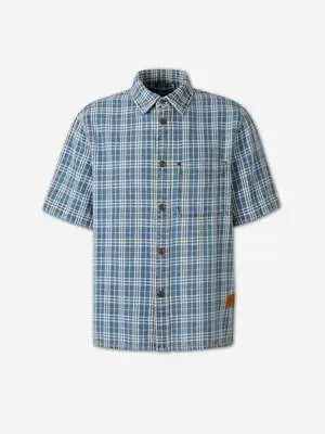 Burberry Donald Checked Denim Shirt For - Lightindig
