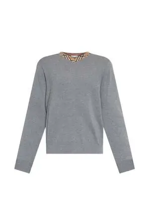 Burberry V-neck Sweater - Grey