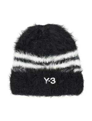 Y3 Fuzzy Knit Beanie - Nero
