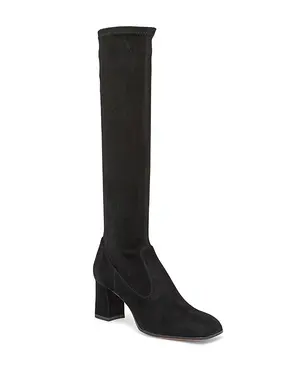Santoni Knee-high Suede Boots - Black