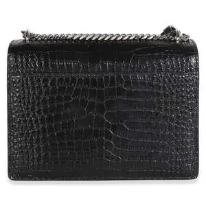 Saint Laurent Croc Embossed Calfskin Monogram Sunset Bag