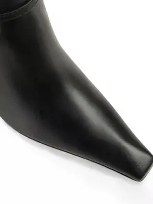 SERGIO ROSSI Spur Buckled Leather Ankle Boots