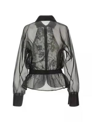 Ermanno Scervino Lace-panelled Peplum Shirt