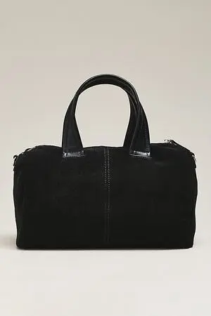 Anthropologie Suede Bowler Bag - Black