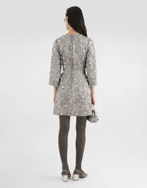 Dolce & Gabbana Floral Lamé Jacquard Dress With Embroidery