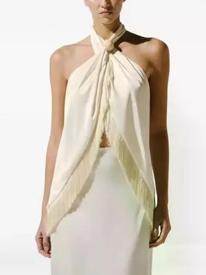 BAOBAB Austin Fringe-detail Halterneck Top - Neutrals