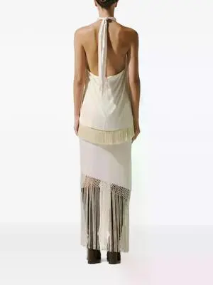 BAOBAB Austin Fringe-detail Halterneck Top - Neutrals
