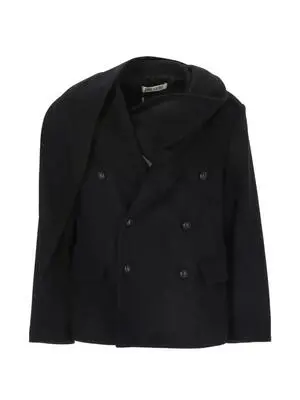 THE EROSE Double-breasted Draped-scarf Jacket
