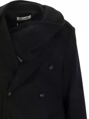 THE EROSE Double-breasted Draped-scarf Jacket