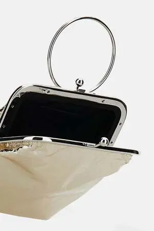 Plan C Pouch Rettangolare Laminata In Pelle Crinkle