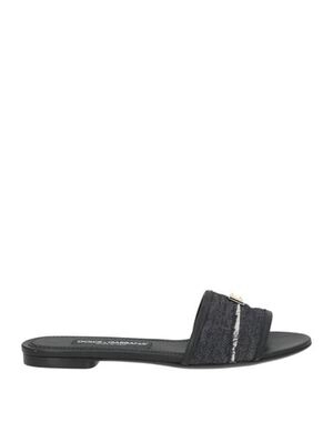 Dolce & Gabbana Sandals Size Cotton, Calfskin - Black
