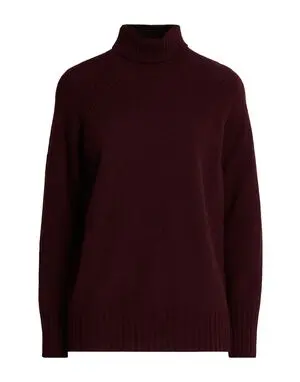 TWINSET Turtleneck Burgundy Size Wool, Cashmere