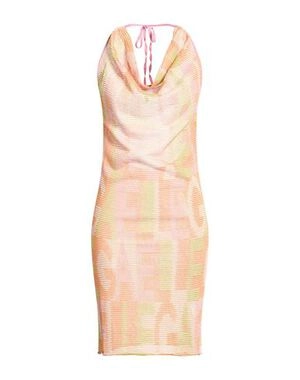 GAELLE PARIS Midi Dress Size Cotton, Acrylic, Viscose, Polyester - Orange