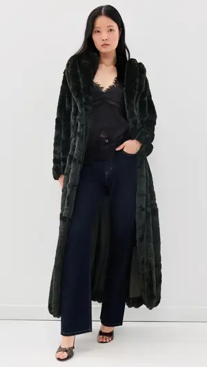 Bardot Marta Faux Fur Longline Coat