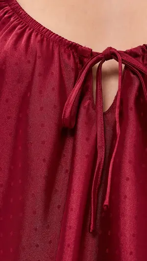 Flora Nikrooz Soild Dot Satin Jacquard Pajama Set
