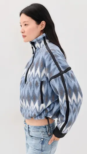 Free People Mountain High Half Zip Fleece Pullover