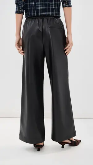 LE BOP Margot Faux Leather Pants - Black