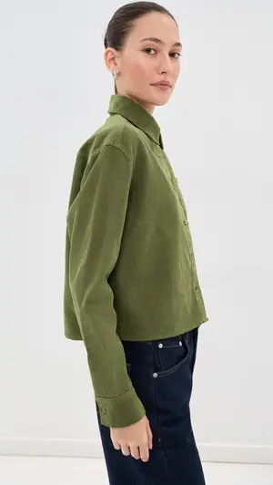 LE BOP Collins Corduroy Button Down - Olive