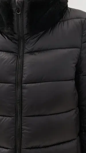 SAVE THE DUCK Mei Faux Fur Trim Quilted Coat