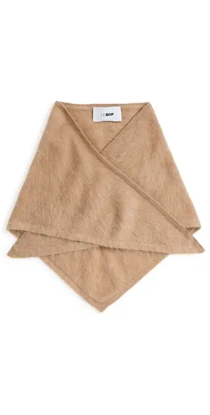 LE BOP Brushed Cashmere Bandana Scarf - Light Camel