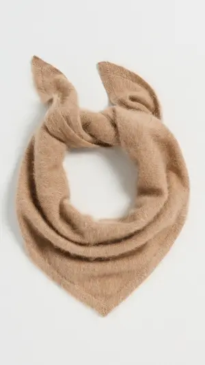 LE BOP Brushed Cashmere Bandana Scarf - Light Camel