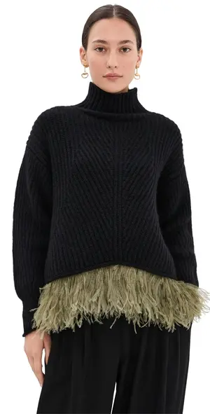 LA DOUBLEJ High Kick Sweater With Feathers