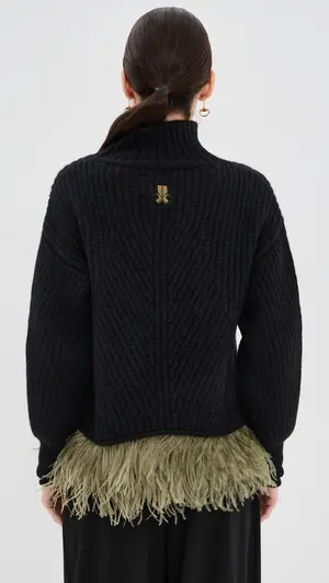 La DoubleJ High Kick Sweater With Feathers