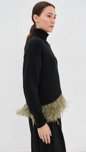 La DoubleJ High Kick Sweater With Feathers