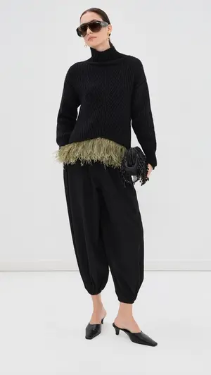 La DoubleJ High Kick Sweater With Feathers