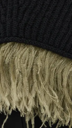 La DoubleJ High Kick Sweater With Feathers